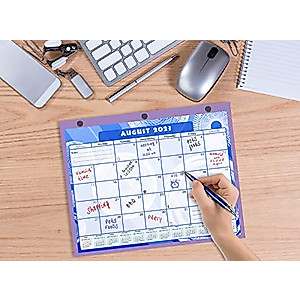 2023-2024 Academic Year 12 Months Student Calendar/Planner in Protective Sleeve for 3-Ring Binder, Desk or Wall -v013
