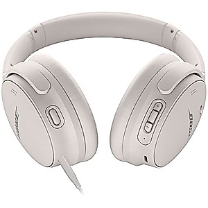 Bose QuietComfort 45 Wireless Noise-Canceling Headphones (White Smoke) Bundle with Headphone Stand + USB Wall Adapter + Headphone Cleaning Kit (Renewed)