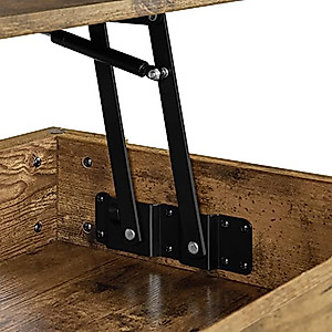 Yaheetech Lift Top Coffee Table with Hidden Compartment & Shelf, Lift Tabletop Dining/Center Table for Living Room Reception, Rustic Brown, 41inch L