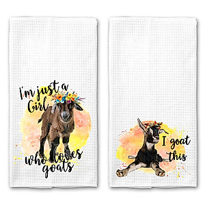 Just a Girl Who Loves Goats and I Goat This Floral Gift for Friend Set of 2