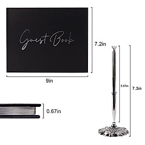 FORBFAN Black Wedding Guest Book, Guest Sign in Book for Wedding Baby Shower Funeral Graduation Retirement Birthday Anniversary Memorial Party