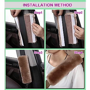 SUNTRADE Soft Faux Car Seat Belt Cover Pad,Car Safety Seat Belt Strap Shoulder Pad for Adults and Children,Suitable for Car Seat Belt,Backpack,Shoulder Bag,Set of 2 (Pink)