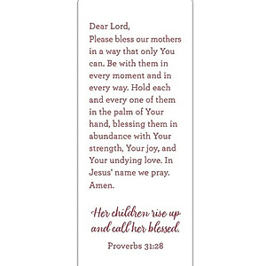 Mothers Day Pen and Bookmark Gift Set, God Bless Mom Inspirational Cardstock Prayer Card Page Tracker and Journaling Accessories, Catholic Keepsake for Women, 5.5 inches