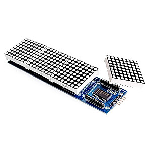 NOYITO MAX7219 Dot Matrix Module 4 in 1 Display Module Blue Red Green Three Colors with 5Pin Wire - Upgrade (Blue)