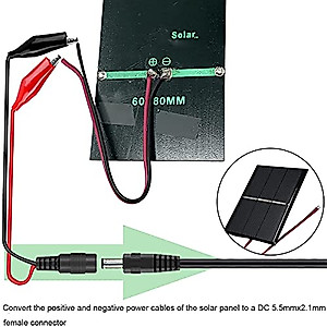 DKARDU 10 PCS DC Alligator Clip, 5.5mm x 2.1mm 12V DC Female to Dual Alligator Clip Power Cable for CCTV Security Camera Lighting Adapter 30cm