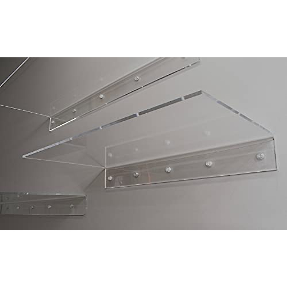 24" Long Clear Floating Shelf (8" deep)