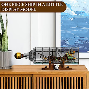 Mould King One Piece Ship in a Bottle Building Blocks Kits, MOC Queen Anne's Revenge Pirate Ship Model Building Sets, Gift for Kids Age 8+/Adults Collections Enthusiasts(2488+ Pieces)