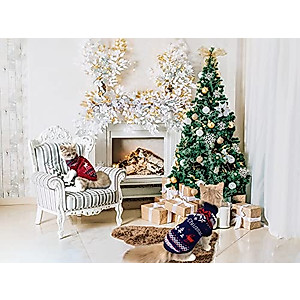 Vehomy 2Pcs Pet Christmas Sweaters Dog Christmas Sweater Kitten Cat Xmas Cat Turtleneck Knitwear Shirt with Snowflake Elk Pattern Dog Puppy Christmas Clothes Outfit Costume for Small Dogs S