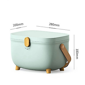 BigKing Oval Medicine Storage Box, Plastic Medicine Storage Box Oval Double Layers Multi Grid Large Capacity Medical Box Organizer for Home Dorm(Light fir Green)