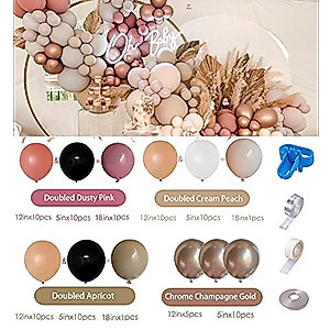 Longwu Balloon Arch Garland Kit,Blush Nude Apricot Party Balloons Decoration Set for Retro Boho Wedding Baby Shower Bridal Engagement Anniversary Graduation Birthday Decorations