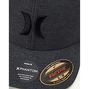 Hurley Men’s Hat – Phantom Flexfit Fitted Baseball Cap, Size Small-Medium, Black