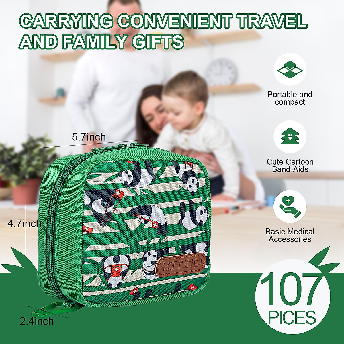 Kitgo First Aid Kit Include 140 Pcs Medical Supplies, Comprehensive Trauma Kit Gift for Mother,Home,Doctors, Nursing Students, Friend, Travelers, Driver (Large 140 Pcs)