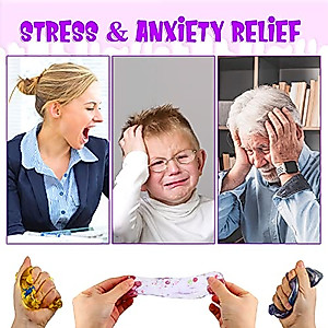 Galaxy Slime, 24 Pack Slime Eggs Kit for Kids Boys Girls Stress Relief Toys Party Favors for Kids 4-8 Slime Easter Egg Goodie Bag Easter Basket Stuffers Christmas Stocking Valentines Birthday Gifts