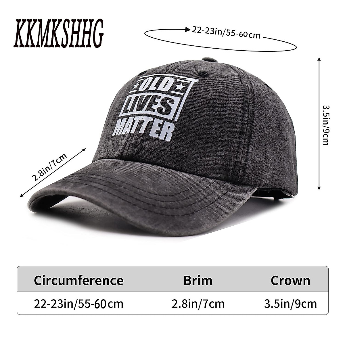 Funny Birthday Gifts Baseball Cap for 50th 60th 70th 80th Men Women, Old Lives Hat Matter, Vintage Adjustable Washed Cotton Denim Hat for Grandma, Grandpa