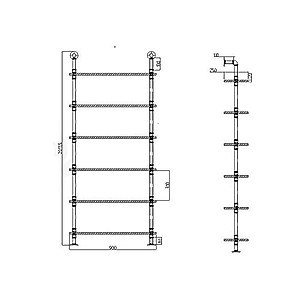 LOKKHAN L:36-Inch Industrial Pipe Shelves,Wall Mounted Metal Pipe Wood Shelf,Rustic Pipe Ladder Bookshelf Bookcase,DIY Open Pipe Shelving