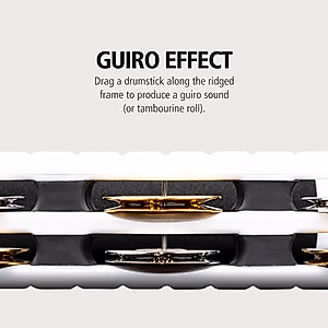 Meinl Percussion Traditional Tambourine, Handheld Half-Moon Shape with Synthetic Frame — NOT Made in China — Double Row Dual Alloy Jingles, 2-Year Warranty (TMT1M-WH)