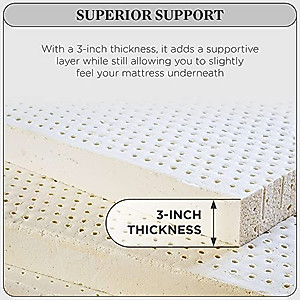 PlushBeds 3" Medium-Firm Topper| 100% Natural Talalay Latex| Made in The USA| Luxurious Comfort | Soothing Pressure Point Relief | Support for Shoulders, Hips, Back, and Knees|Twin
