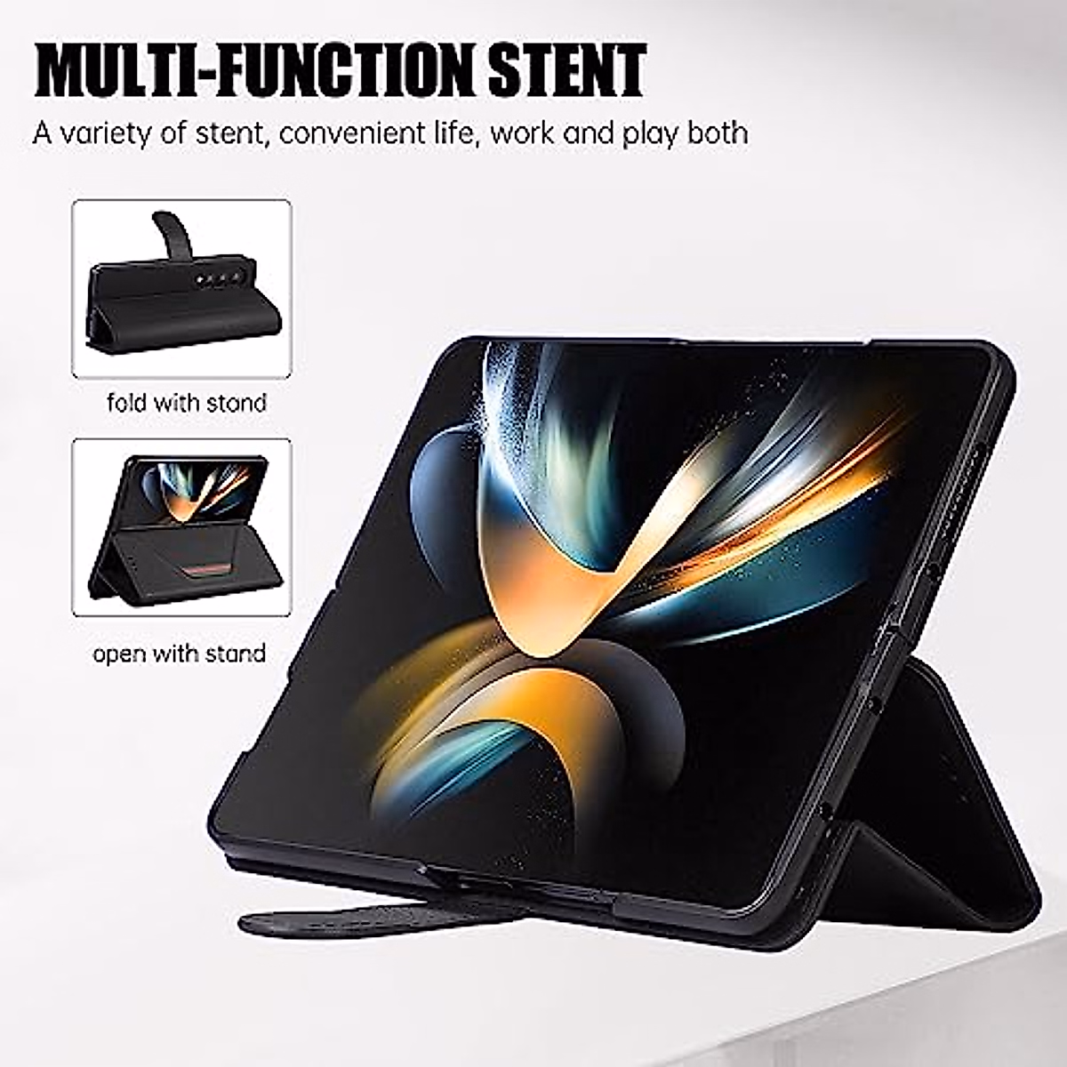 Cell Phone Flip Case Cover Kickstand Case for Samsung Galaxy Z Fold 4 5G Case,Premium PU Leather Wallet Case with Card Holder,Magnetic Closure Shockproof Case Full Body Protection Phone Cover Case ( C