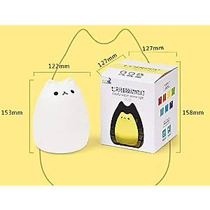 MOEBULB Children Night Light 7 Colorful Silicon Cute Cat LED Night Light Lamp USB Rechargeable Desk Light for Baby Kids Bedside Bedroom Children Study lamp