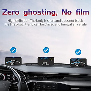 ACECAR Digital GPS Speedometer, Universal Car HUD Head Up Display with Speed MPH, Compass Direction, Fatigue Driving Reminder, Driving Distance, Altitude, Overspeed Alarm HD Display, for All Vehicle