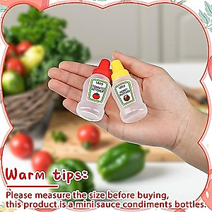 12 Pcs 25 ml Mini Condiment Bottles Mini Ketchup Bottle Reusable Condiment Bottles for Sauces Portable Plastic Sauce Container for Bento Box Syrup Salad Honey (Orange, Yellow, Tomato and Honey Style)