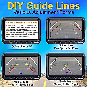 LeeKooLuu Wireless Backup Camera for Trucks HD 1080P Support 2 Rear View Camera for Cars Sedans Minivans Stable Digital Signal IP69 Waterproof Night Vision Grid Lines DIY Setting F08