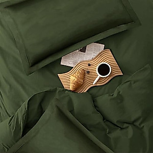 California King Comforter, 3pc Aesthetic Modern Bedding Set Cal King Size, All Season Lightweight Cali King Microfiber Down Alternative Comforter with 2 Pillow Shams for Women Men, Dark Olive Green