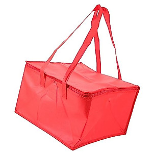 BESPORTBLE Insulated Food Delivery Bag Pizza Delivery Bags 10inch Large Commercial Catering Bag for Food Transport Thermal Food Carrier Cooler Bags for Catering Shopper Hot Red