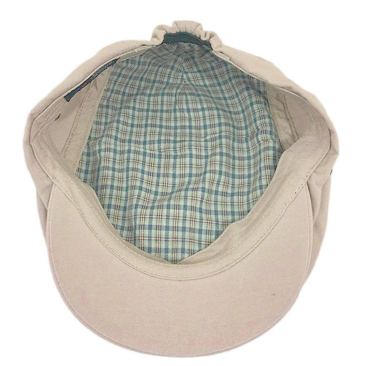 Mens Khaki Tan Washed Canvas Ivy Ascot Cabbie Cap