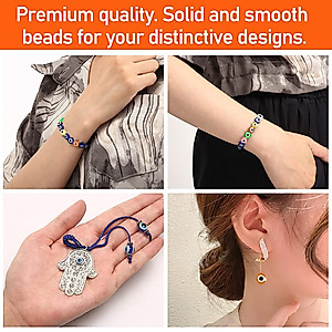 24 Style 800 pcs Evil Eye Beads, Evil Eye Beads for Jewelry Making, Evil Eye Charms with 1mm Hole