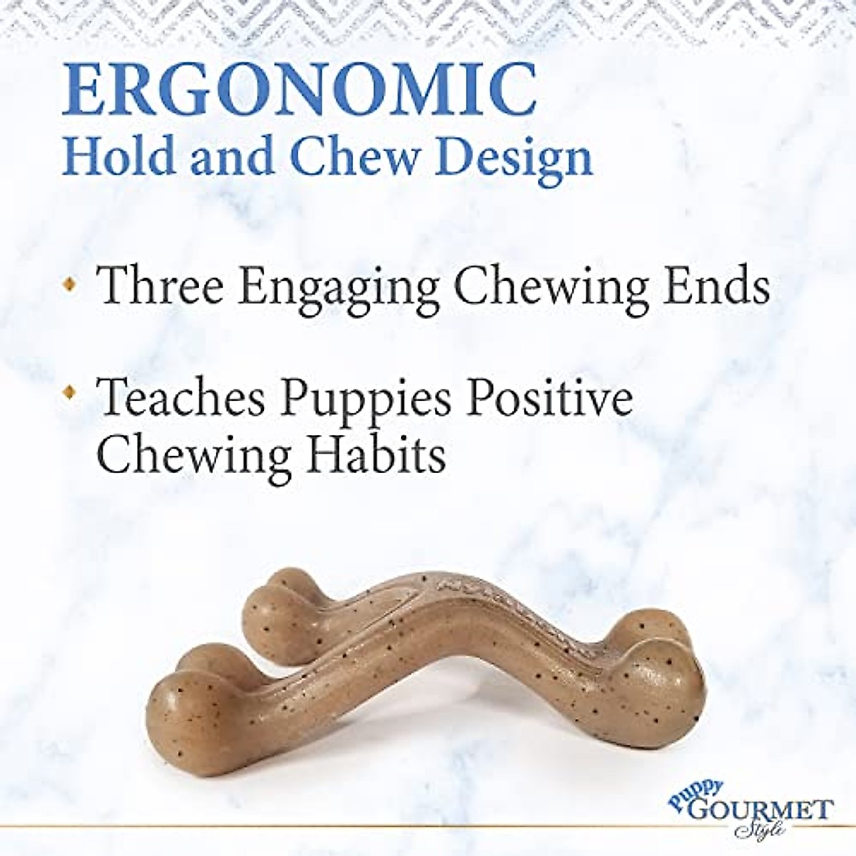 Nylabone Dog, Puppy Gourmet Style Strong Chew Toy Wishbone Peanut Butter Small/Regular (1 Count)