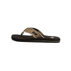 Quiksilver Men's Monkey Abyss 3 Point Sandal, Green/Black/Brown, 8 M US
