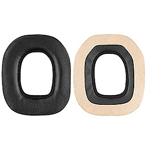Geekria QuickFit Protein Leather Replacement Ear Pads for Astro A40 TR A50 Headphones Earpads, Headset Ear Cushion Repair Parts (Black)