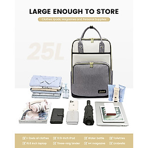 LOVEVOOK Laptop Backpack for Women 15.6 Inch, Travel Backpack Personal Item Size Carry On Bag, Women’S Computer Backpack Work Laptop Bag With Water-Resistant, College Backpack Teacher Nurse Bag, Grey