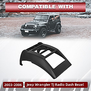 HECASA Double Din Dash Kit W/Wiring Harness Compatible with 2003-2006 Jeep Wrangler TJ Radio Dash Bezel
