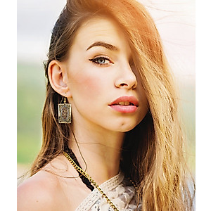 Handmade 3 Toned Basket Weave Earrings | SPUNKYsoul Collection (Rectangle)