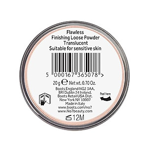 No7 Flawless Finish Loose Powder - Translucent - Loose Finishing Powder - Makeup Setting Powder with Matte Finish for All Skin Tones - All Skin Types Including Oily Skin
