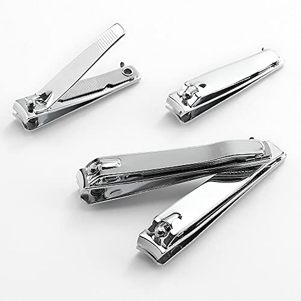 4 Pcs Professional Stainless Steel Toenail Clipper and Fingernails by QLL - Swing Out Nail Cleaner/File - Sharpest Stainless Steel Clipper - Wide Easy Press Lever – Nail Cutter
