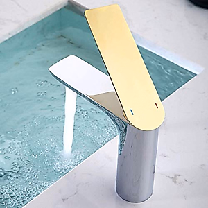 Bathroom Faucet Gold & Chrome | Bathroom Sink, 1 Hole, Single Handle, Noble Faucet La Vie Luxury