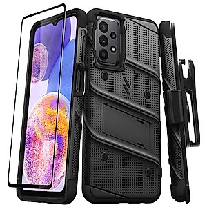 ZIZO Bolt Bundle for Galaxy A23 5G Case with Screen Protector Kickstand Holster Lanyard - Black