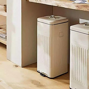 MOOTEK Stainless Steel Step Pedal Trash Can, with Removable Inner Bucket, Bathroom Trash Can with Lid, Step-On Trash Can, Kitchen Trash Can, for Toilet, Bathroom, Kitchen, Living Room (Size : 30L)