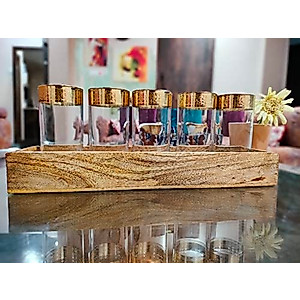 Handcrafted Rectangular Long Coffee Table Tray Wooden Serving Platter Trays Centerpiece for Housewarming Brown15 x 4 x 2 inches