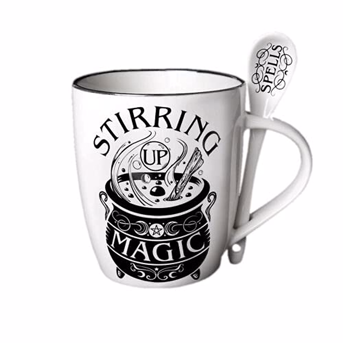 Pacific Giftware Stirring Up Magic Spells Tea Coffee Mug & Spoon Set Witches Brew