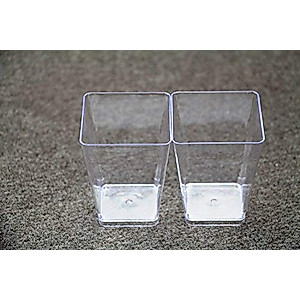 Sohapy 100 Pack 5.Oz Tall Square Food Grade Clear Plastic Dessert Tumbler Cups for Tiramisu,Cakes,Ice cream,Parfait, Dip, Sundaes,and Cookies (100)
