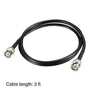 uxcell RG58 Coaxial Cable with BNC Male to BNC Male Connectors 50 Ohm 3 Ft 2pcs