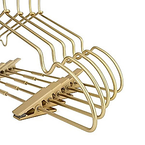 Koobay 12.5" Gold Metal Baby Clothes Clips Hanger Children Kids Coat Hanger Display and Storage 10Pack