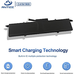 ANTIEE C41N1908 Laptop Battery Replacement for ASUS Zephyrus G14 GA401 GA401II GA401IV GA401IH GA401IU GA401IHR GA401QC GA401IVC GA401QH GA401QM GA401QE PX401IV PX401QM 15.4V 76Wh 4940mAh