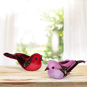 12Pcs Artificial Feathered Birds Christmas Decorations, Colorful Simulation Foam Birds Clip-on Christmas Tree Ornament, Artificial Bird Ornaments for DIY Crafts Home Garden Wedding Easter Decor Y