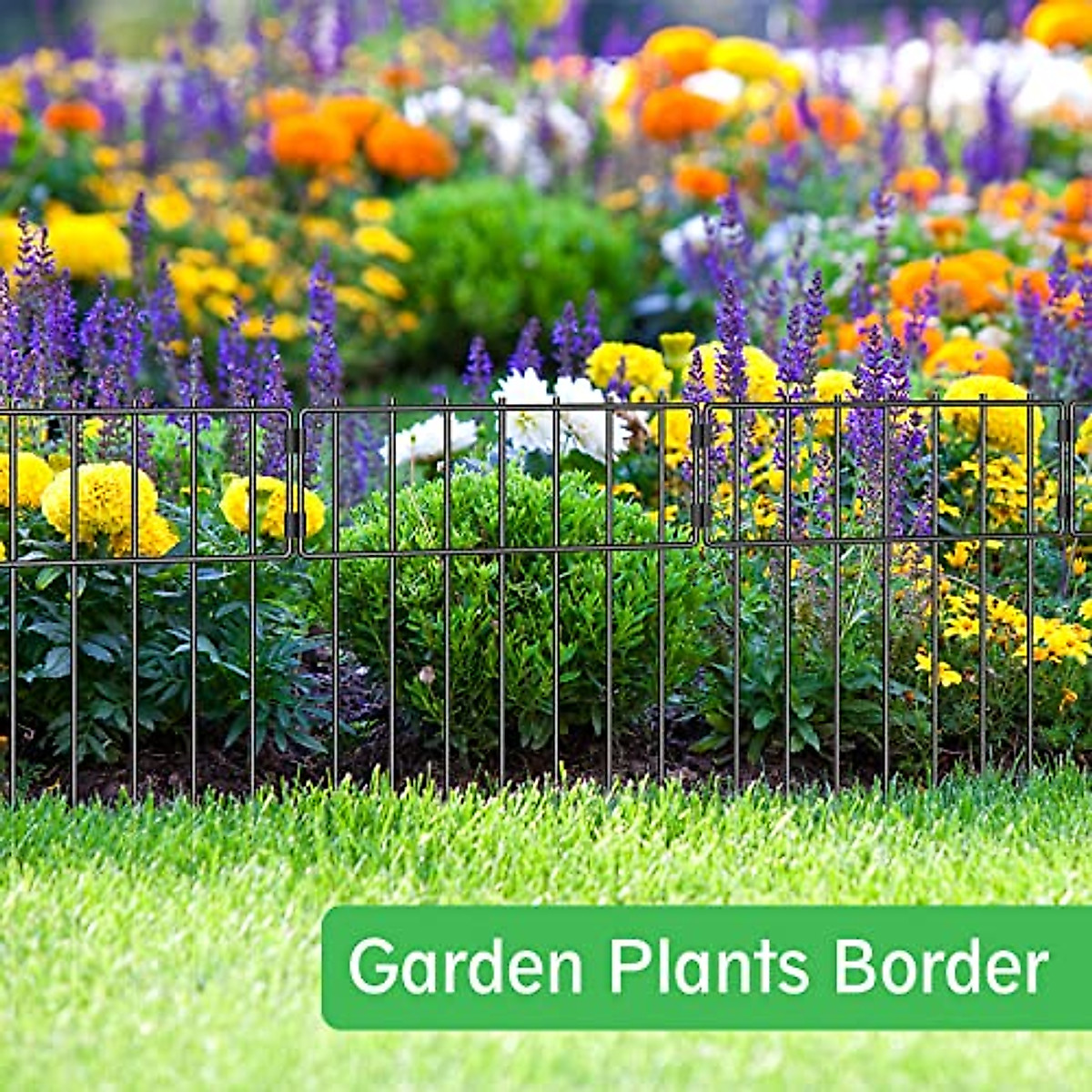 10 Pack Animal Barrier Fence, Total 16.7 Inch(H) X 10.8 Ft(L) Decorative Garden Fence, Rustproof Metal Barrier Bottom Fence, Dog Rabbits Ground Stakes Defence Border Fence for Garden, Yard, T Shaped.