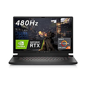 Alienware M17R5 Gaming Laptop - 17.3-inch FHD 480Hz Display, AMD Ryzen 9-6900HX, 32GB DDR5 RAM, 1TB SSD, NVIDIA GeForce RTX 3080 GDDR6, Windows 11 Home, 1 Year Support - Dark Side of the Moon, Black